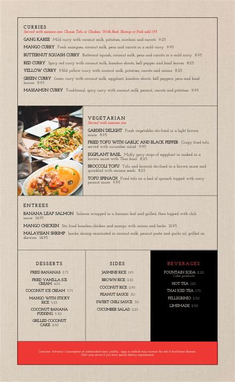 Contemporary Thai Menu Design Template By Musthavemenus