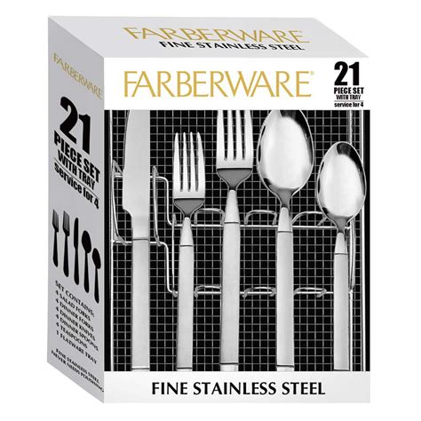 Farberware Fine Stainless Steel Flatware Set With Tray Alexandria