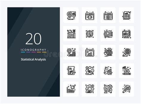 20 Statistical Analysis Outline Icon For Presentation Stock Vector Illustration Of Icons Data