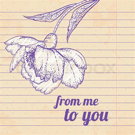 Hand Drawn Flowers On Graph Paper Stock Vector Colourbox