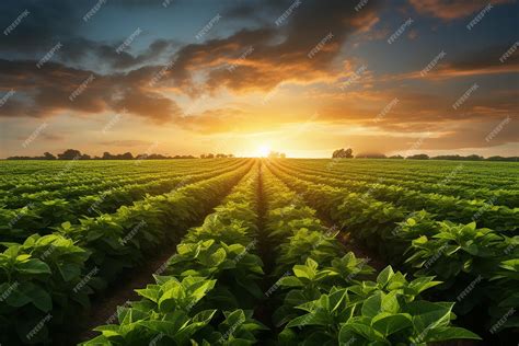 Premium Photo Generative Ai An Agricultural Plantation In A Field At