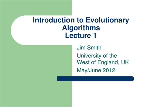 Ppt Introduction To Evolutionary Algorithms Lecture Powerpoint
