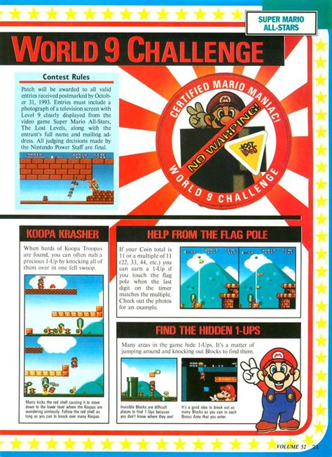 Super Mario Allstars Feature In Nintendo Power Vol 52
