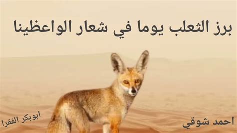 برز الثعلب يوما احمد شوقي Youtube