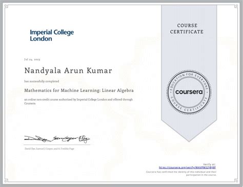 Finished Mathematics For Machine Learning Linear Algebra Arun Nandyala Posted On The Topic