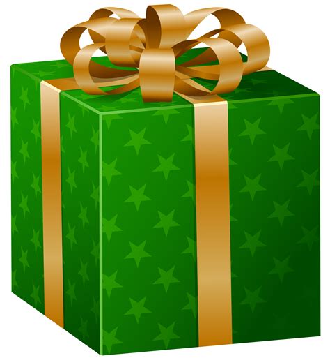 Gift Wrapping Decorative Box Clip Art Green Present Cliparts Png