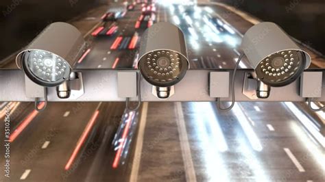 Video „security Cameras Are Installed Above The Highway And Monitoring