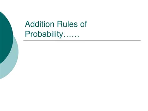 PPT Addition Rules Of Probability PowerPoint Presentation Free Download ID