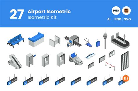 27 Airport Isometric Git Aset Isometric Isometric Design Isometric Illustration