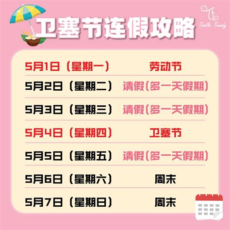 【2023年卫塞节连假攻略🏖】 太爽了‼劳动节和卫塞节只要请 3天假 Tt By Trefle Trendy