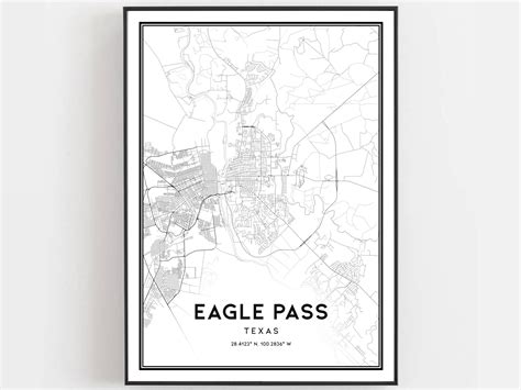 Eagle Pass Map Print Eagle Pass Map Poster Wall Art Tx City Etsy