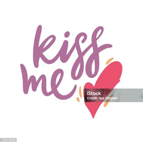 키스 나 문구 손으로 그린 벡터 레터링 인사말 카드 디자인 서식 파일입니다 벡터 일러스트입니다 낮에 대한 스톡 벡터 아트 및