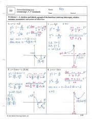 Unit Lesson Hw Key Pdf Curve Sketching And Key Name Gonnecting F