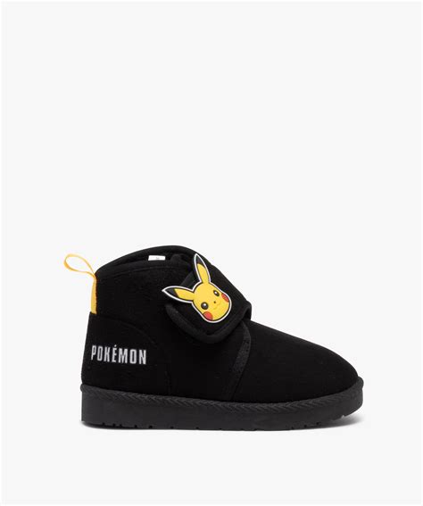 Chaussons Montants Avec Motif Pikachu Garçon Pokemon Noir Gemo