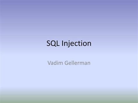 Sql Injection Ppt