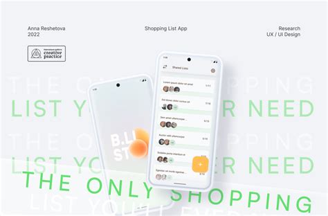 Shopping List App B LIST UX UI Case Study