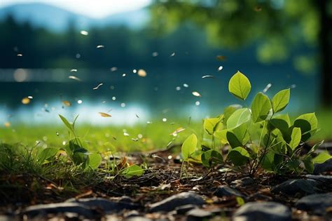 Premium Photo Green Landscape And Rustling Leaves