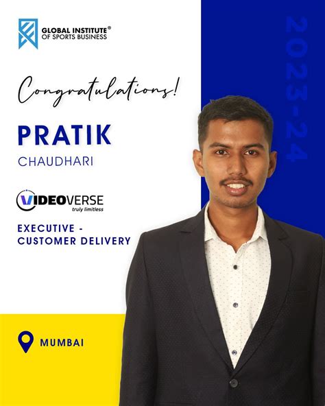 Gisb Exciting News 🎙️ We Are Thrilled To Share That Pratik Chaudhari From The Gisb Class Of