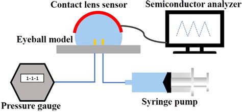 experiment setup for iop measurement with a pdms eyeball model