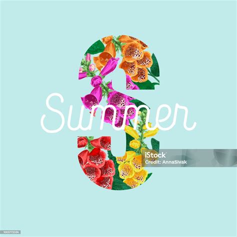 여름 꽃 포스터입니다 열 대 타이거 릴리 꽃 배너 전단지 브로셔 직물 인쇄를 위한 디자인 안녕하세요 여름 수채화 식물 배경 벡터 일러스트 레이 션 계절에 대한 스톡 벡터