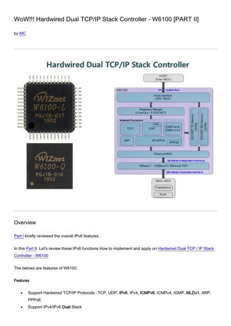 Pdf Wow Hardwired Dual Tcpip Stack Controller W6100 · The