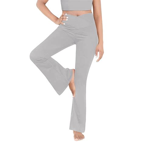 Amshibel Womens V Cross Waist Yoga Pants Silm Fitness Gym Tights