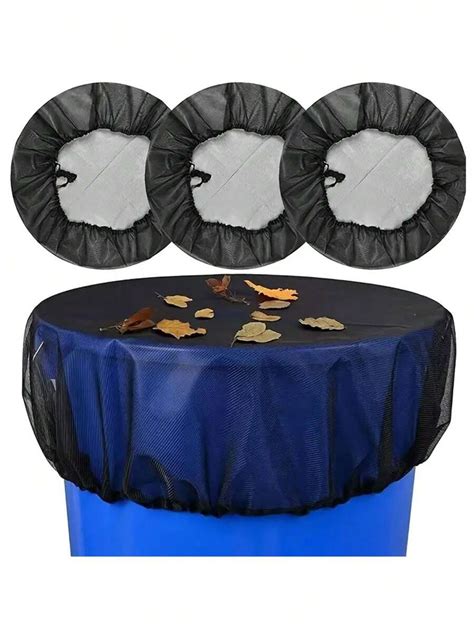 Pc Outdoor Garden Rain Barrel Net Cover Adjustable Drawstring Water Tank Protective Screen