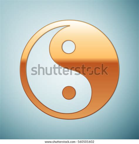 Realistic Gold Yin Yang Symbol Icon Stock Vector Royalty Free