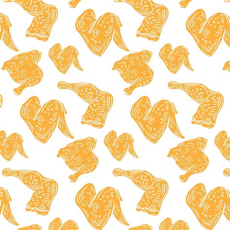 Premium Vector Seamless Pattern Of Fried Chicken In Drawing Style