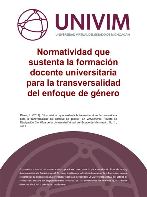Normatividad Que Sustenta La Formacion Docente Universitaria Para La