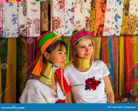 Padaung Tribe Village Long Neck Women Thailand Editorial Photography