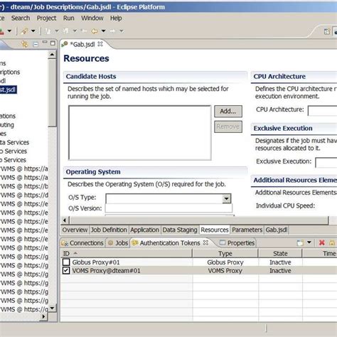 The G Eclipse Workbench With The Jsdl Editor Displayed In The Main View