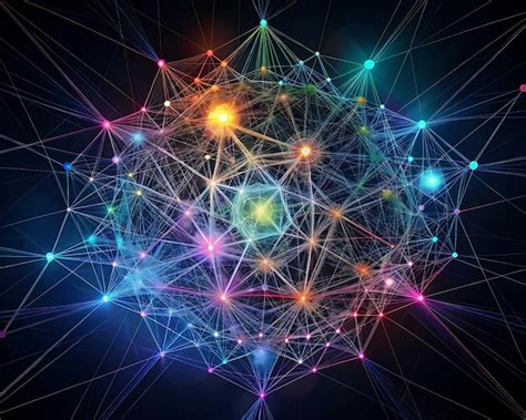 Data Flow Visualization Complex Lines And Nodes Premium Ai Generated Image