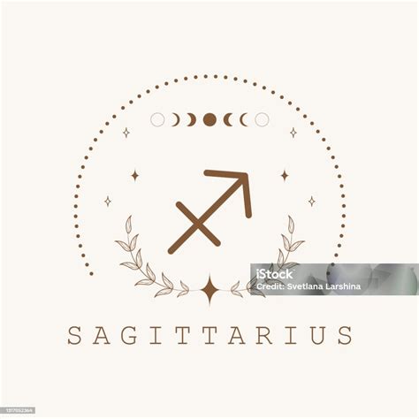 人馬座十二生肖標誌在博霍風格在白色背景上隔離的占星圖示神秘和深奧星座標誌向量插圖精神塔羅牌向量圖形及更多星座符號圖片 星座符號 人馬座