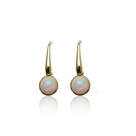 9k Gold Natural Opal Earrings Nikoo