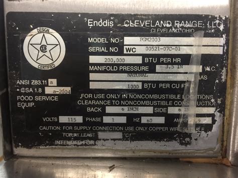 Used Cleveland Pgm Compartment Gas Pressure Steamer