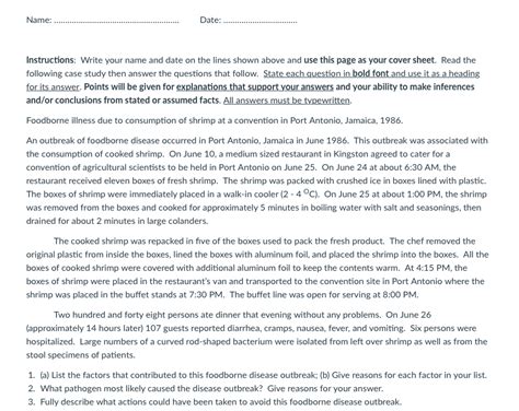 Solved Name Date Instructions Write Your Name And Date On Chegg Com