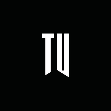 TU Logo Monogram With Emblem Style Isolated On Black Background 4281577