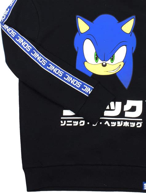 Sonic The Hedgehog Sweat à Capuche Pour Enfants Pull Noir Gamer