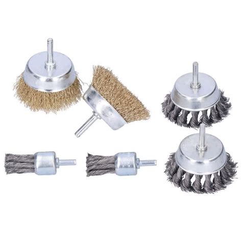 Brosse métallique torsadée YOSOO 6 pièces pour ébavurage bordure