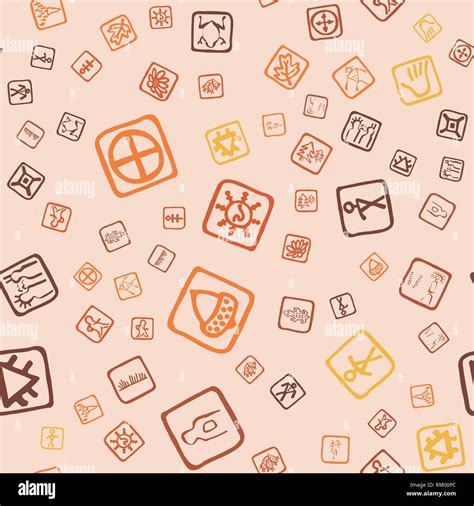 Pattern With Topographic Icons Vector Abstract Steamless Illustration