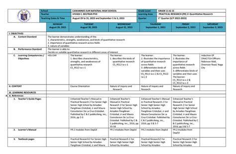 DLL PR 2 SY 2022 2023 Practical Research 2 School CAMARINES SUR