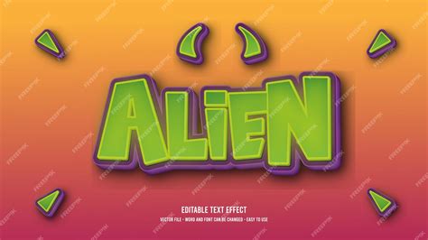 Premium Vector Alien Gradient Editable Text Effect