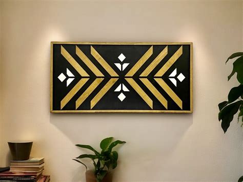 Geometric Wall Art Wood Wall Art Wooden Wall Art Aztec Wood Wall Art