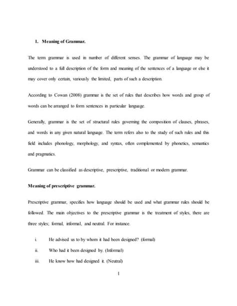 Group 2 Prescriptive Grammar And Descriptive Grammar Pptx