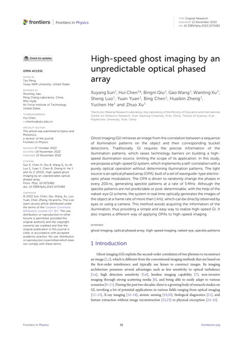 pdf high speed ghost imaging by an unpredictable optical phased array