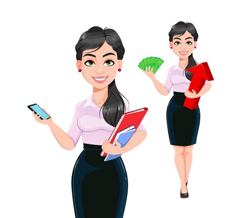 Successful Business Woman Cartoon Character 2289107 Vector Art At Vecteezy