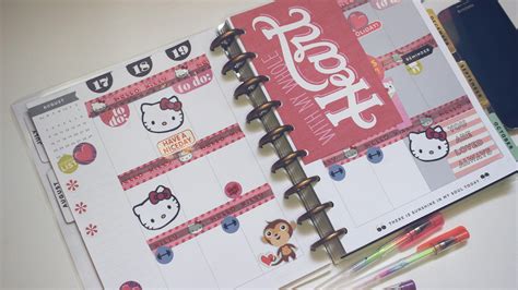 Plan With Me Hello Kitty Theme The 365 Happy Planner Hanans Art