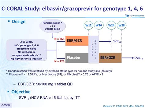 C Coral Study Elbasvirgrazoprevir For Genotype 1 4 6 Ppt Download