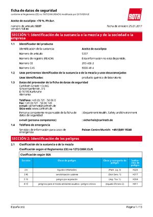 Hoja de seguridad Clarena HC5308 gcp págiza 17 Hoja de datos de